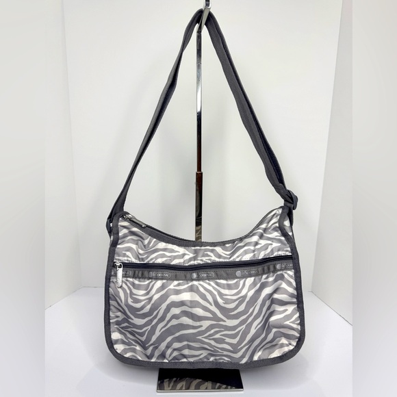 Lesportsac | Bags | Lesportsac Silver White Zebra Shoulder Bag 2x6x8 ...